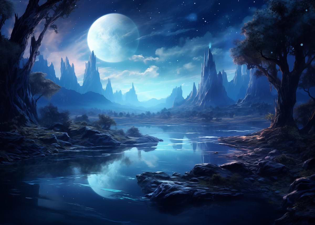 'fantasy landscape' Poster, picture, metal print, paint by indra shakya ...