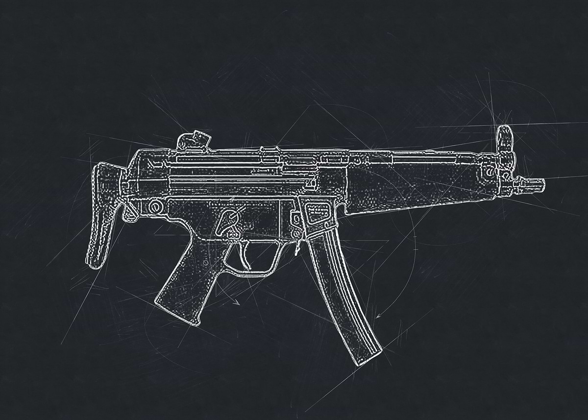 'Mp5k Code' Poster, picture, metal print, paint by Ammar Zain | Displate