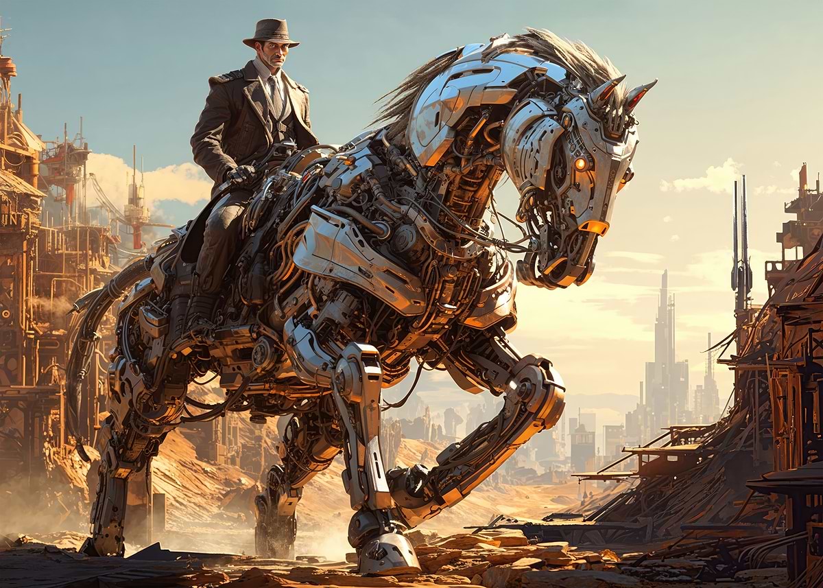'Steampunk Western Cowboy' Poster, picture, metal print, paint by ...