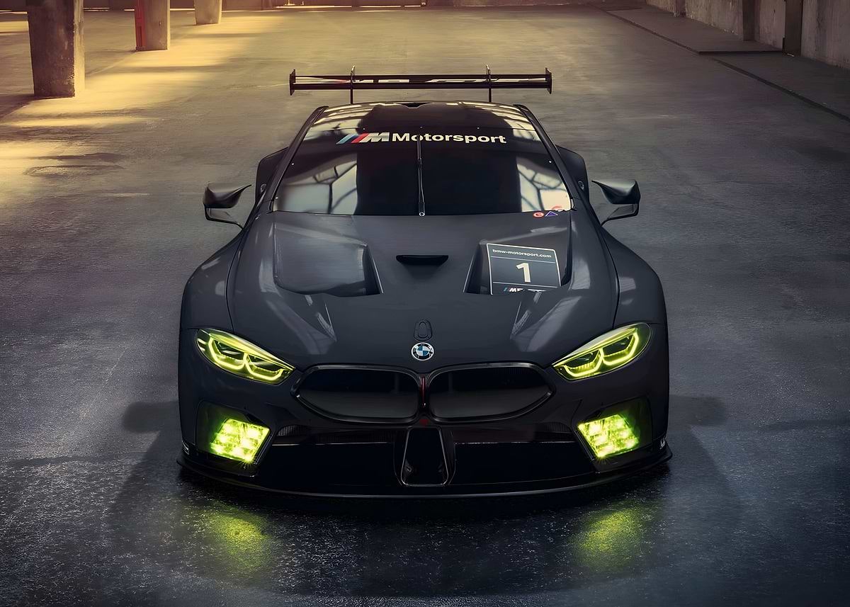 'BMW M8 headlights ' Poster, picture, metal print, paint by classic game cars | Displate