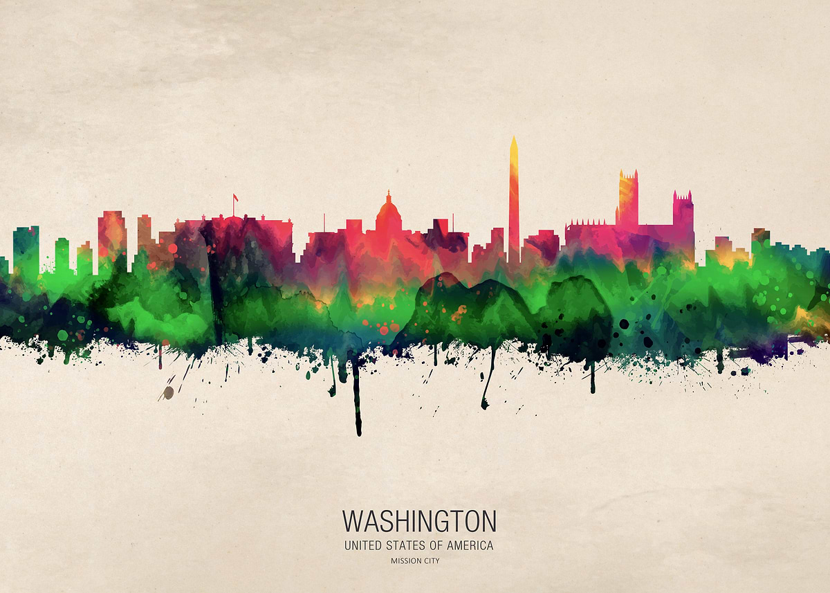 'Washington Capital City ' Poster, picture, metal print, paint by Jones ...
