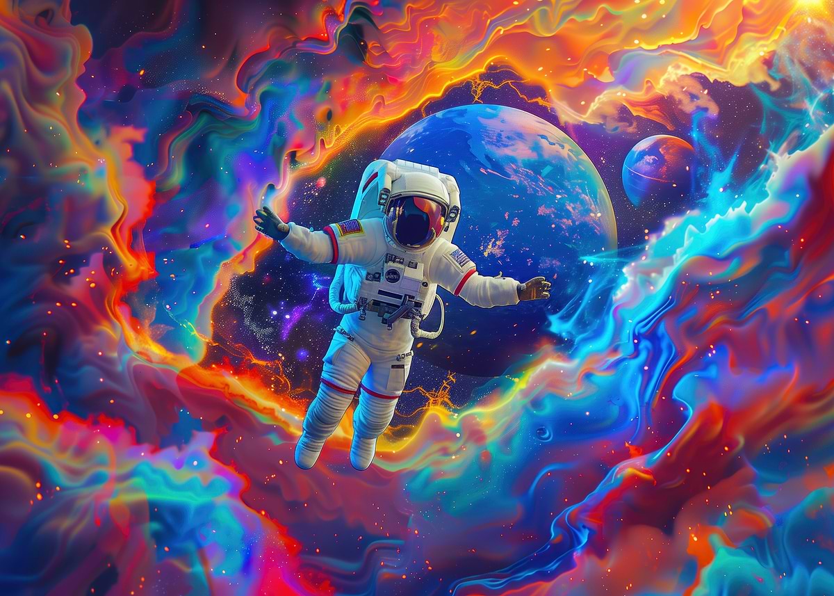 'Orbit Overture' Poster, picture, metal print, paint by KyzArt | Displate