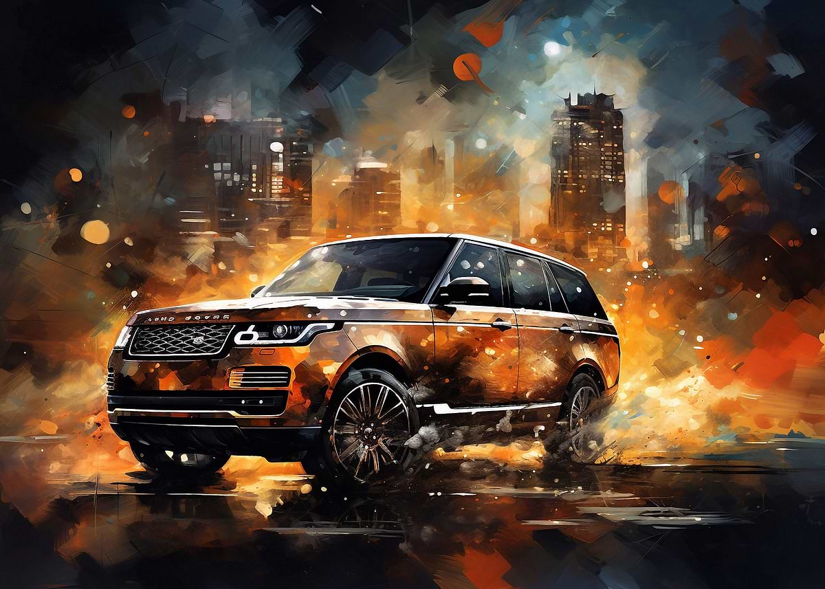 'My Land Rover Range Rover ' Poster, picture, metal print, paint by ...