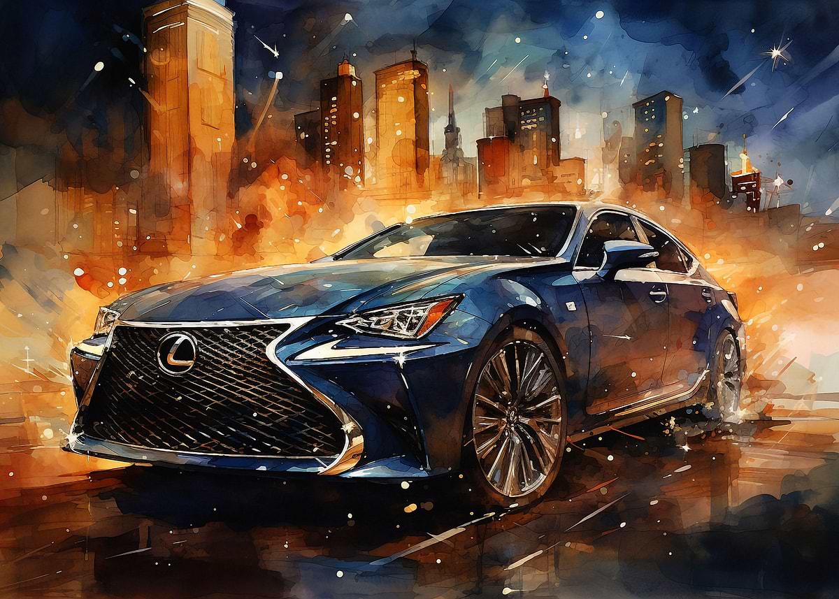 'My Lexus GS' Poster, picture, metal print, paint by Victoria Rutledge ...