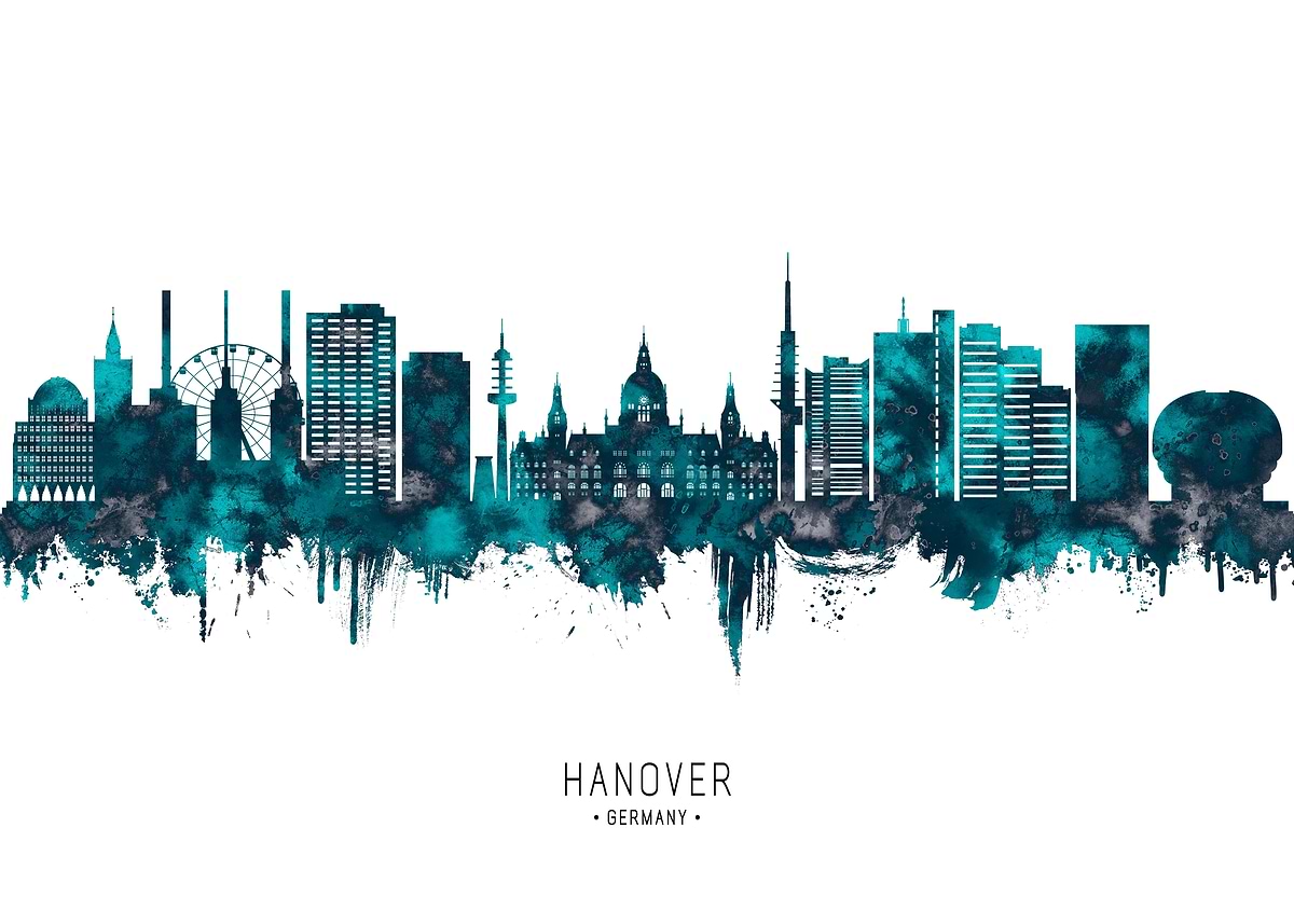 'Hanover Skyline' Poster, picture, metal print, paint by Towseef Dar ...