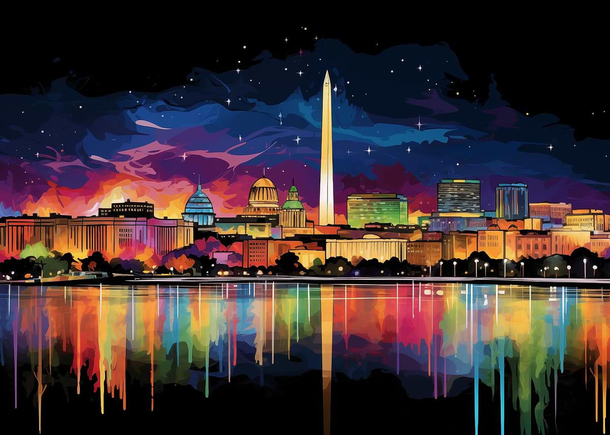 'Washington DC Skyline' Poster, picture, metal print, paint by Boot ...