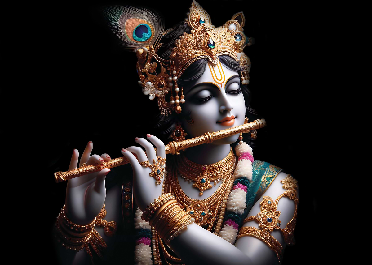'DIVINE KRISHNA' Poster, picture, metal print, paint by VIVEK KANSARA ...