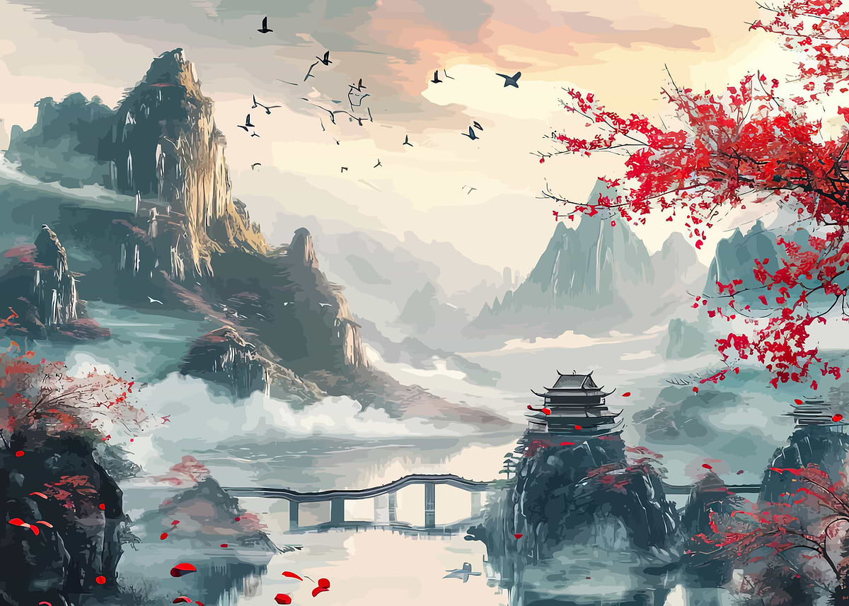 'Japan Landscape' Poster, picture, metal print, paint by Demon Japan ...