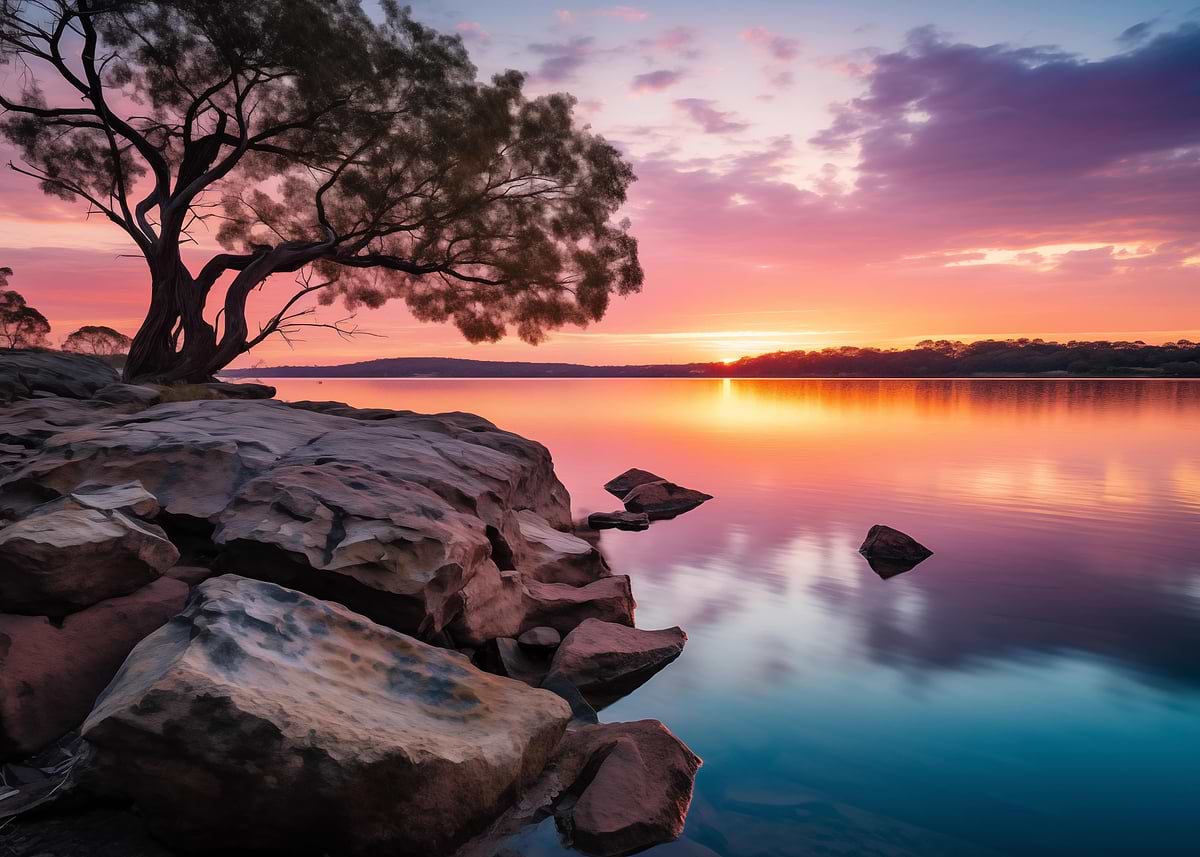'Lake view' Poster, picture, metal print, paint by Artful Adventure ...
