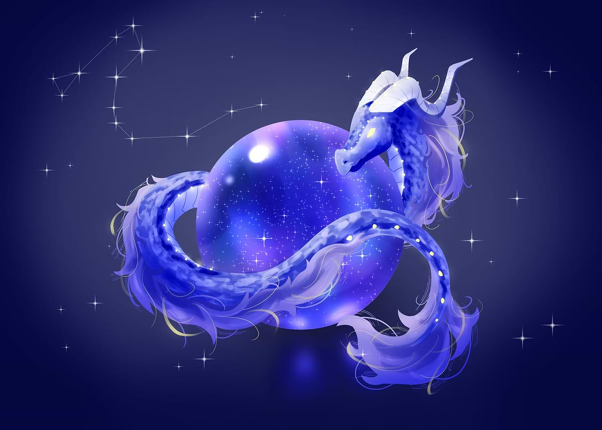 'Starry Dragon' Poster, picture, metal print, paint by LeOLaMa | Displate