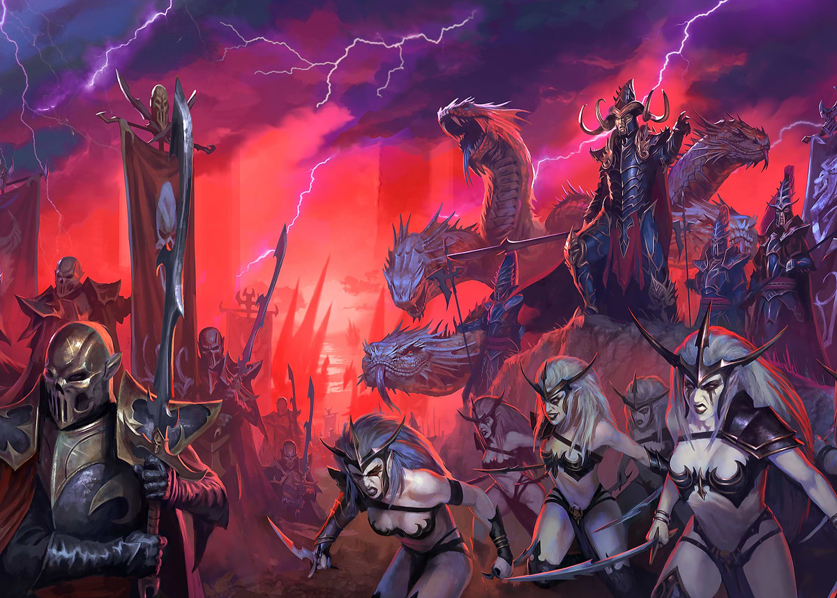 'Dark Elves' Poster, picture, metal print, paint by Warhammer | Displate