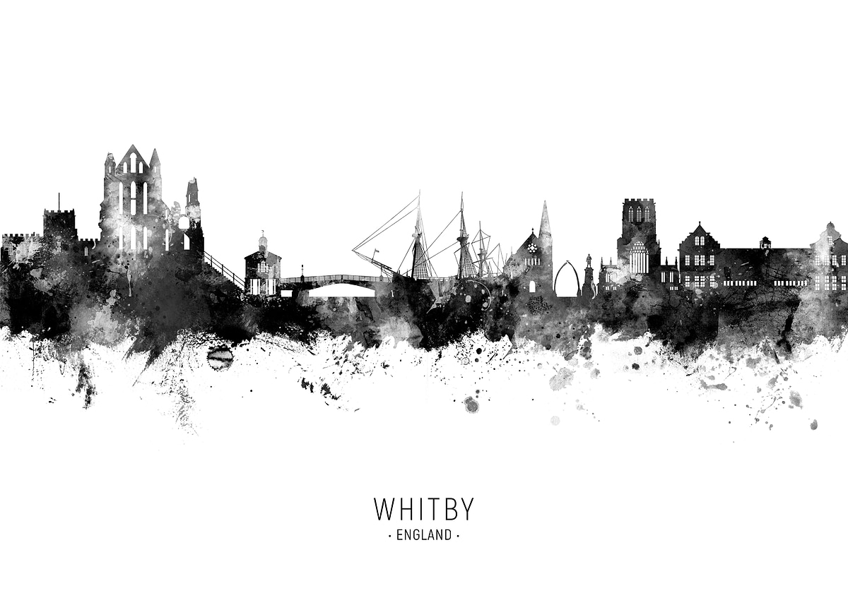 'Whitby Skyline England' Poster, picture, metal print, paint by Michael ...
