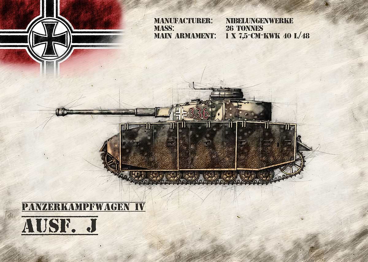 'Panzerkampfwagen IV J' Poster, picture, metal print, paint by ...
