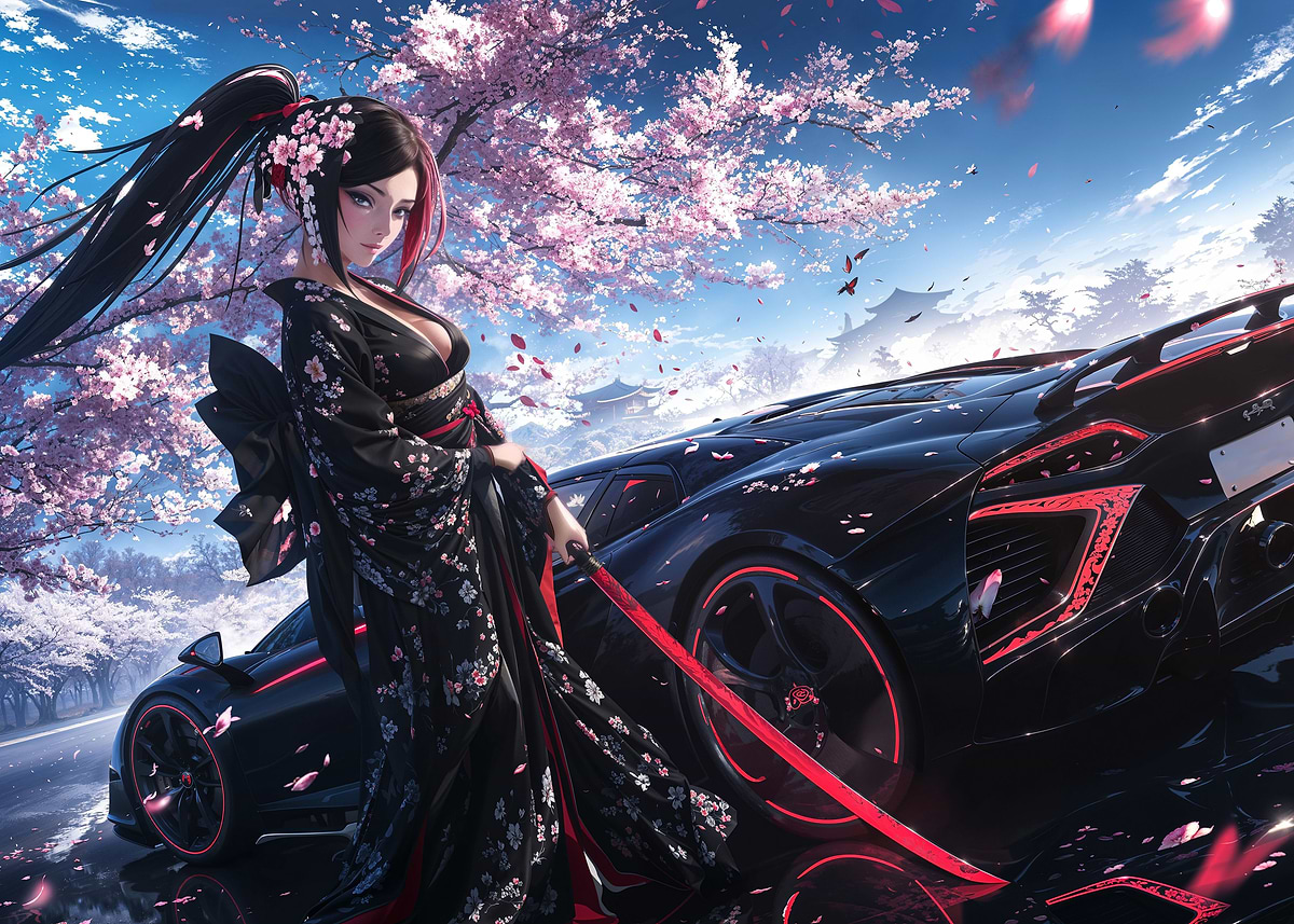 'japanese female samurai ' Poster, picture, metal print, paint by Adel ...