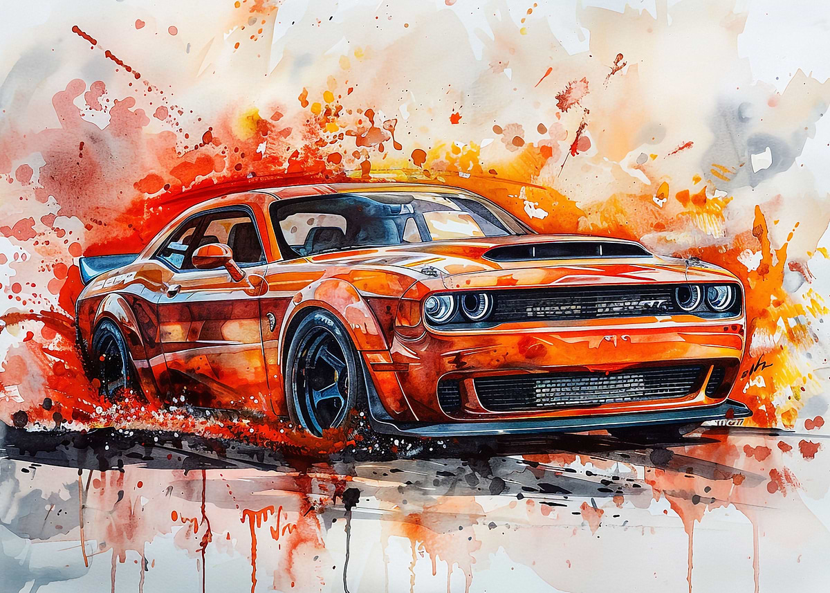 'My Dodge Charger Scat Pack' Poster, picture, metal print, paint by ...