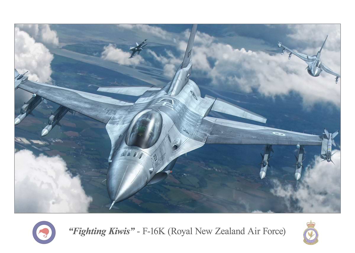 'F16 RNZAF' Poster, picture, metal print, paint by Kenneth V | Displate