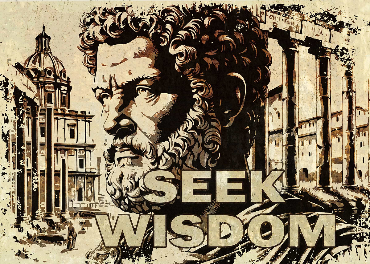 'Stoic Wisdom Ancient Rome' Poster, picture, metal print, paint by ...