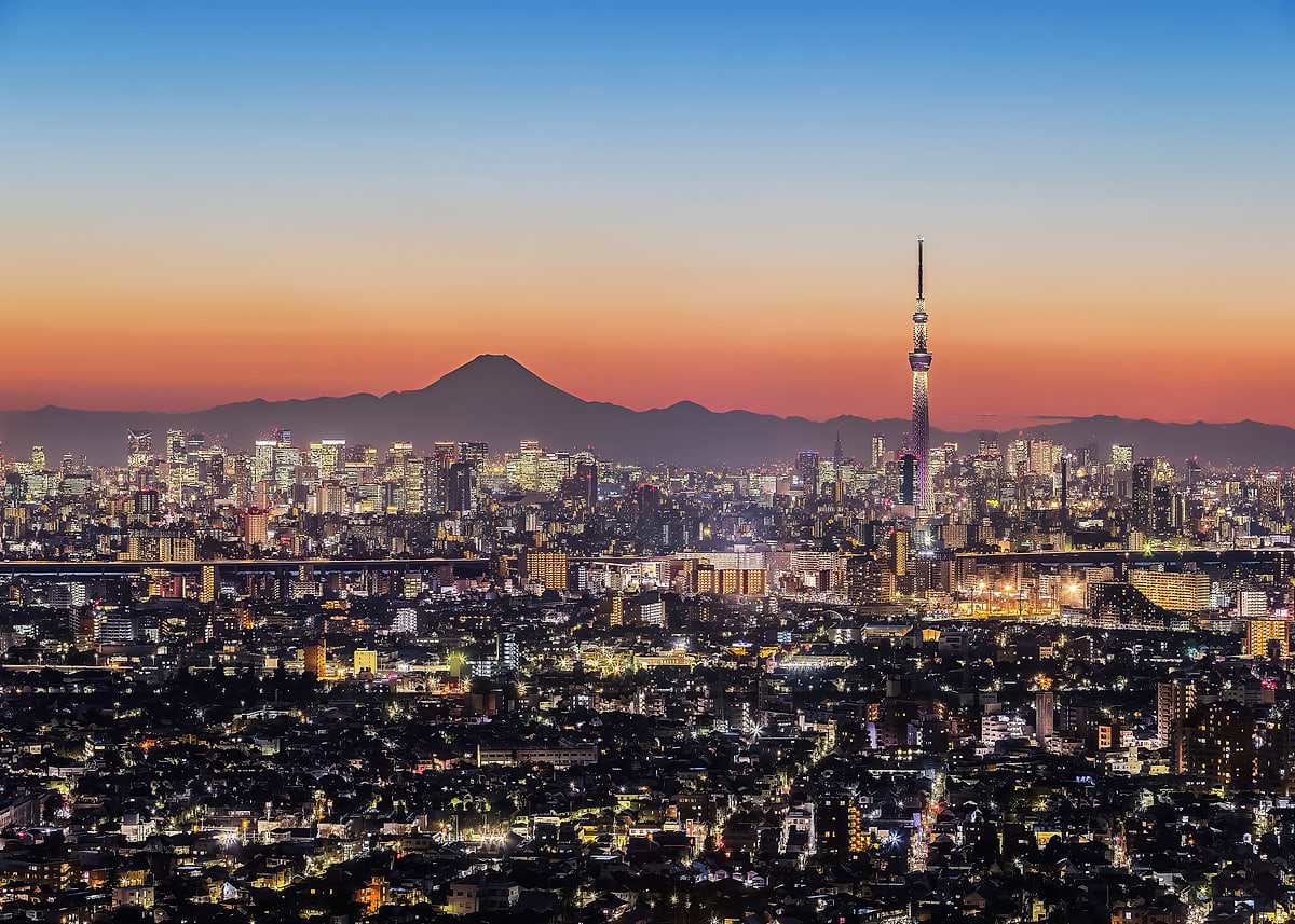 'Tokyo night view Art' Poster, picture, metal print, paint by Simon ...