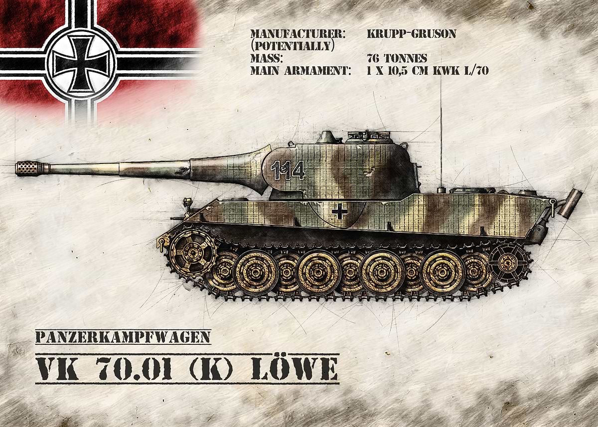 'VK 7001 K Lion' Poster, picture, metal print, paint by Pixxelworks ...