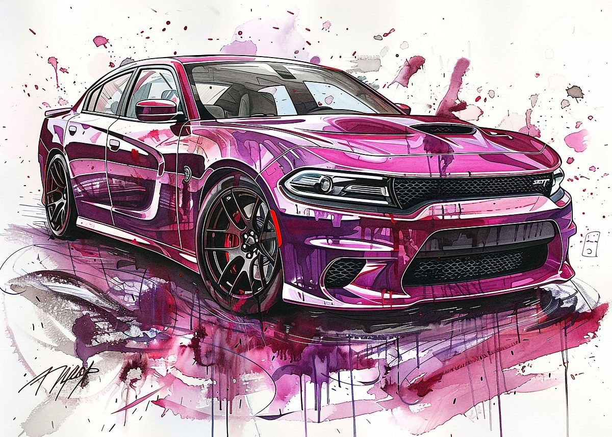 'Dodge Charger SRT Hellcat ' Poster, picture, metal print, paint by ...