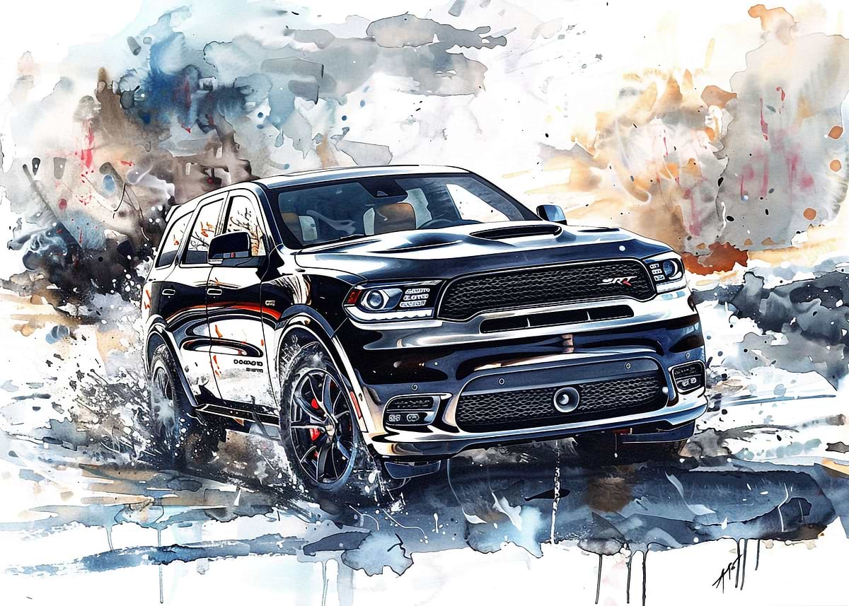 'SRT Hellcat AWD Black' Poster, picture, metal print, paint by Victoria ...