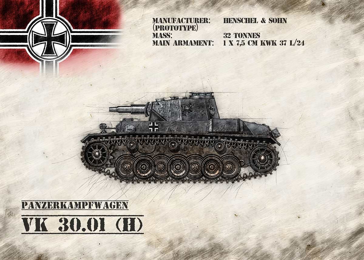 'VK 3001 H' Poster, picture, metal print, paint by Pixxelworks Florian ...