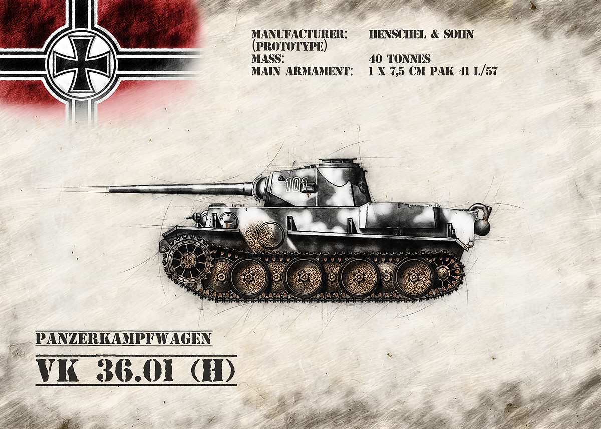 'VK 3601 H' Poster, picture, metal print, paint by Pixxelworks Florian ...