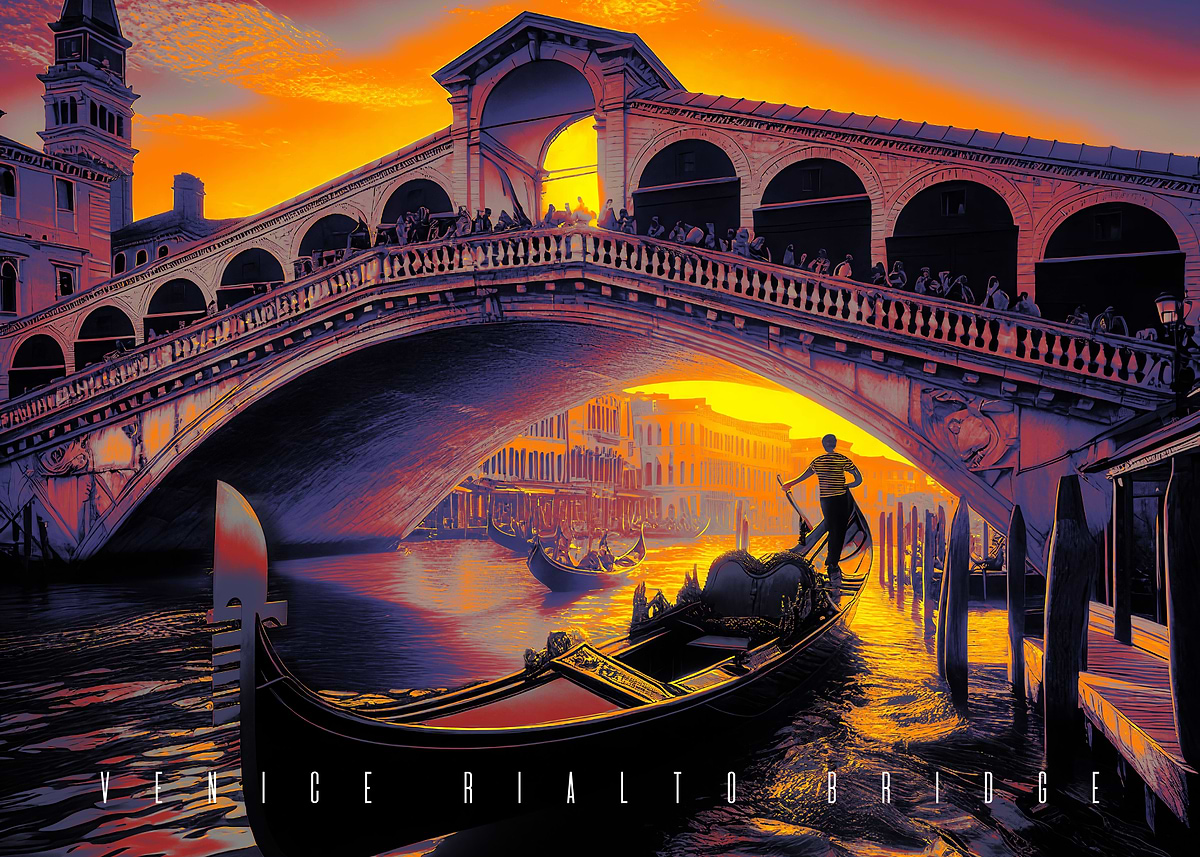 'Venice Rialto Bridge' Poster, picture, metal print, paint by Jean ...