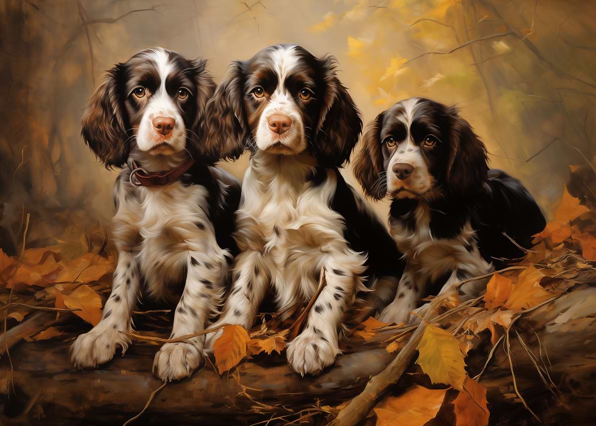 'English Springer Spaniels' Poster, picture, metal print, paint by ...