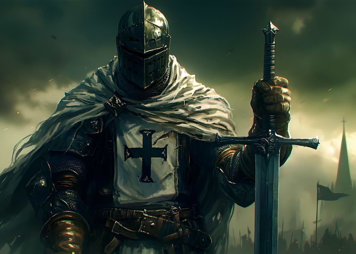 'Templar Knight Paladin ' Poster, picture, metal print, paint by Blood ...