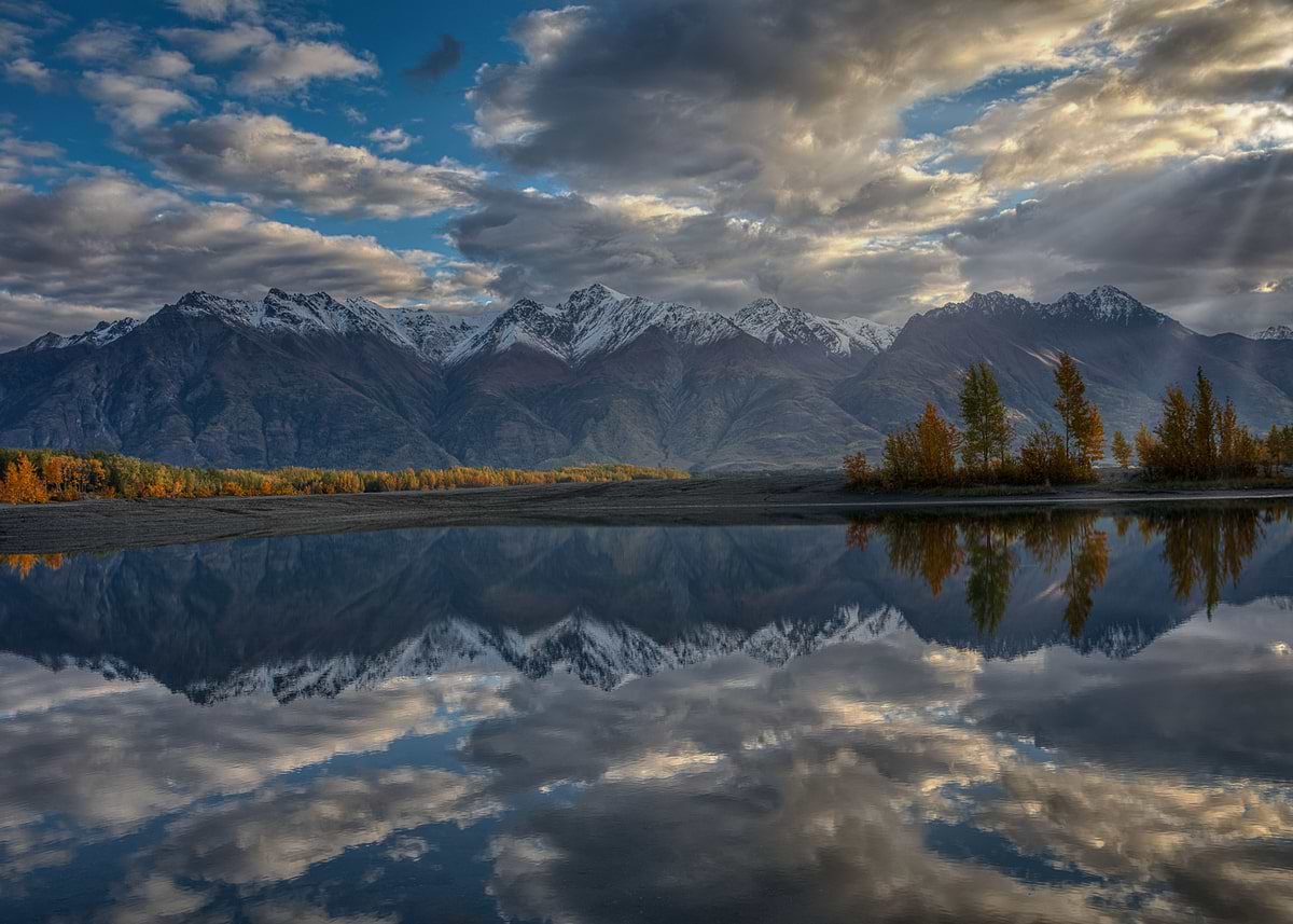'Sunrise Alaska Knik River' Poster, picture, metal print, paint by ...