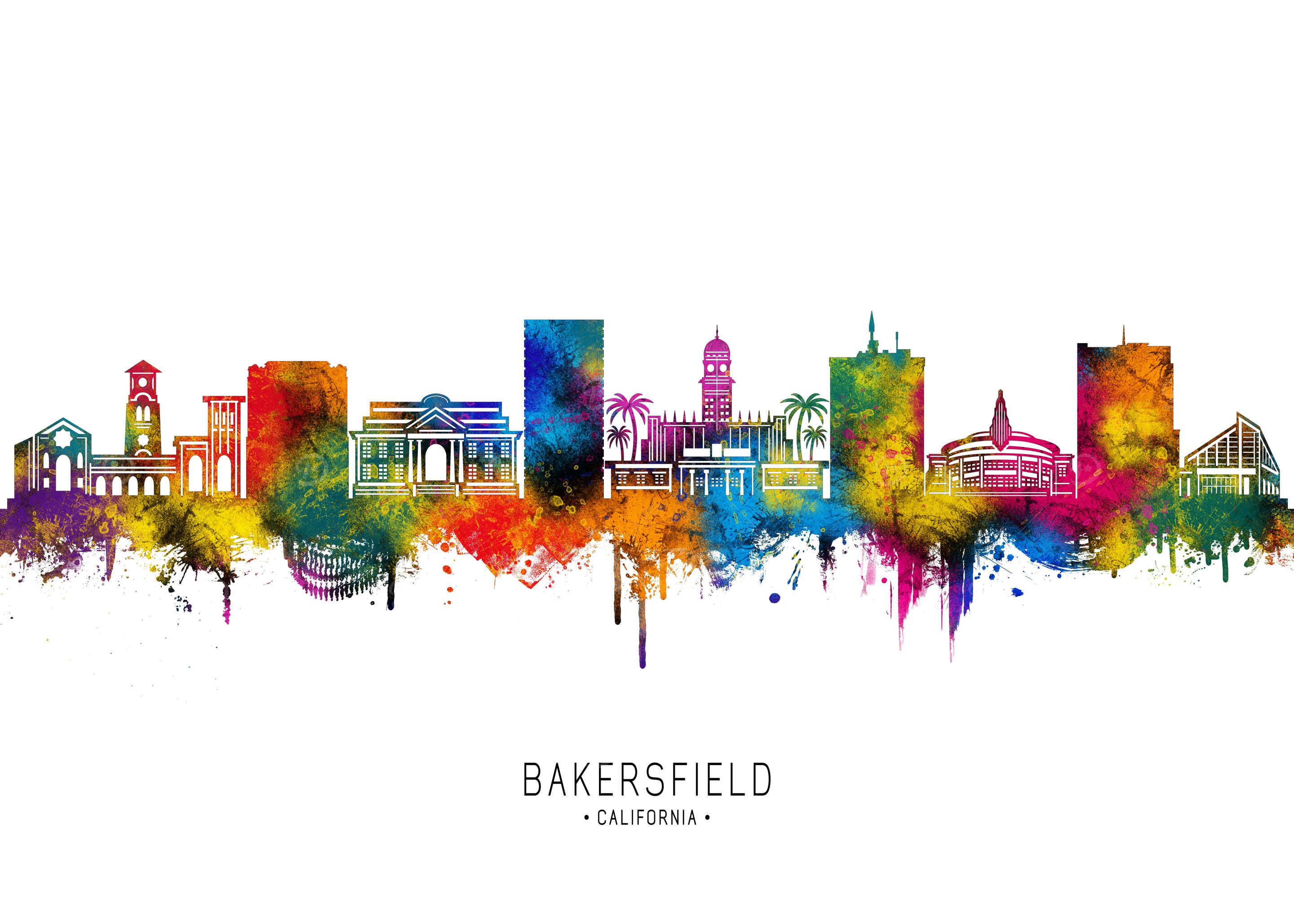 'Bakersfield California' Poster, picture, metal print, paint by Towseef ...