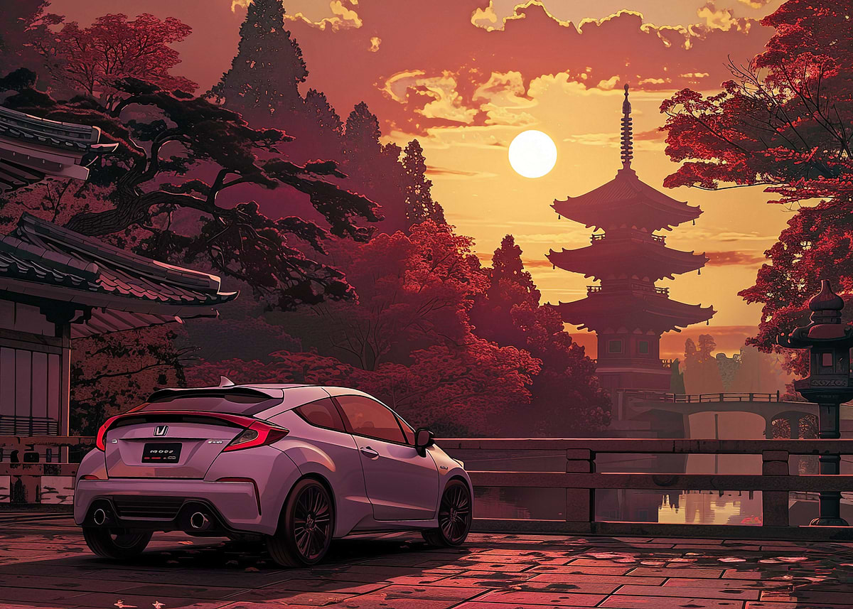 'A Honda CRZ japan' Poster, picture, metal print, paint by Louise ...