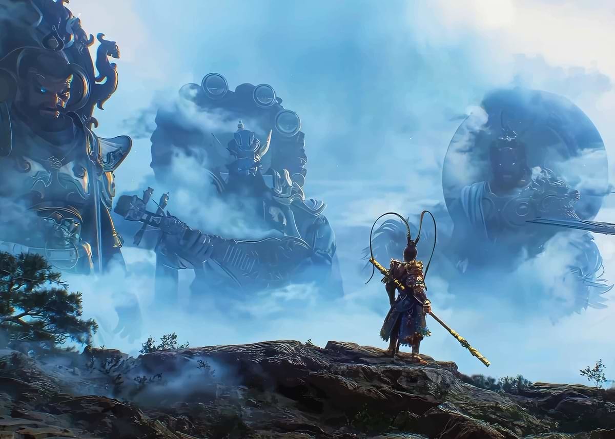'Black Myth Wukong Blue Sky' Poster, picture, metal print, paint by ...