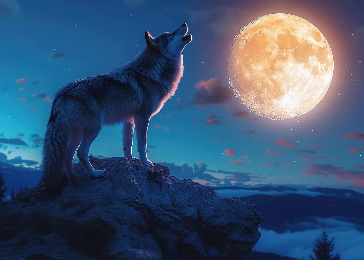 'Wolf Howling ' Poster, picture, metal print, paint by Dolores Newman ...