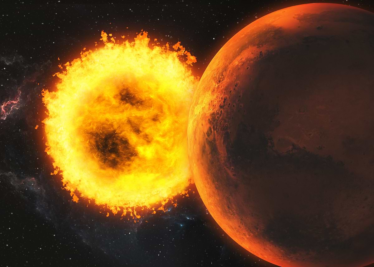 'Mars and Sun Explosion' Poster, picture, metal print, paint by Kuro ...