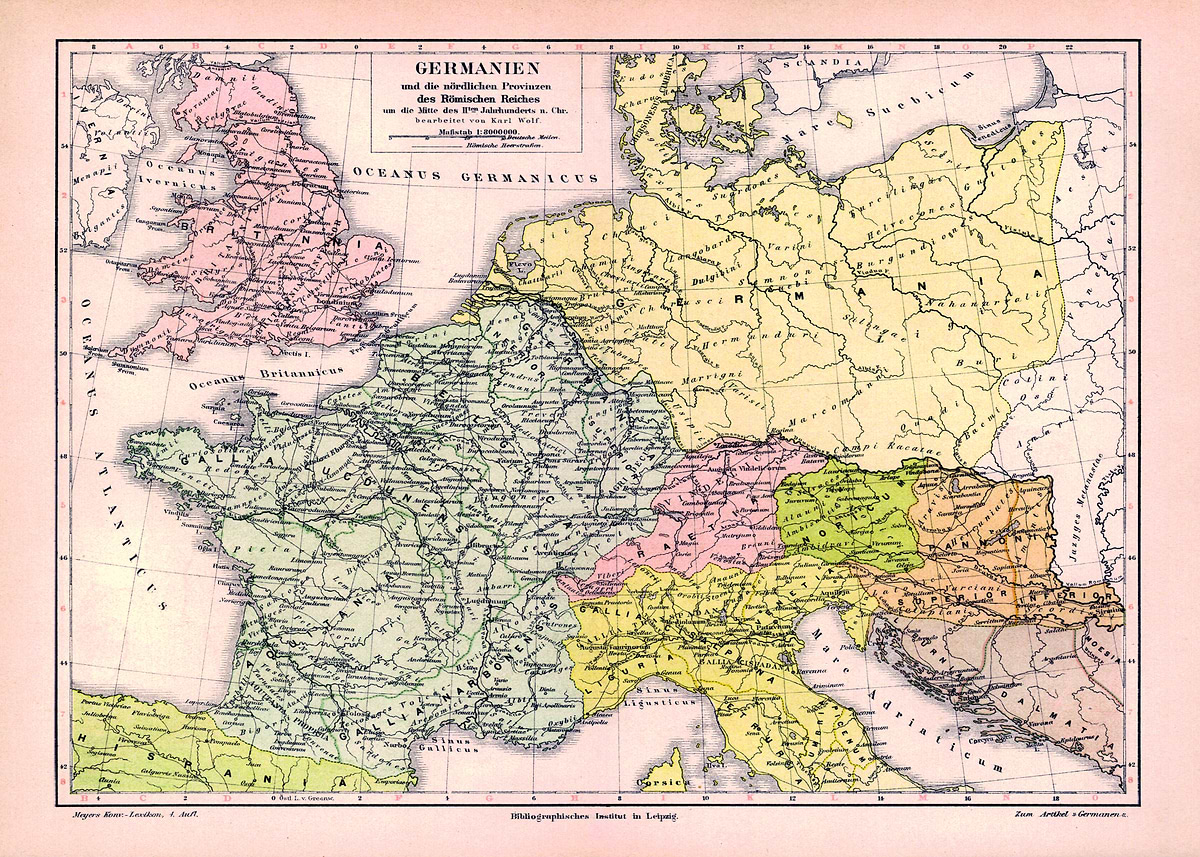 'Poster map Germania 11th century | Vintage' Poster, picture, metal ...