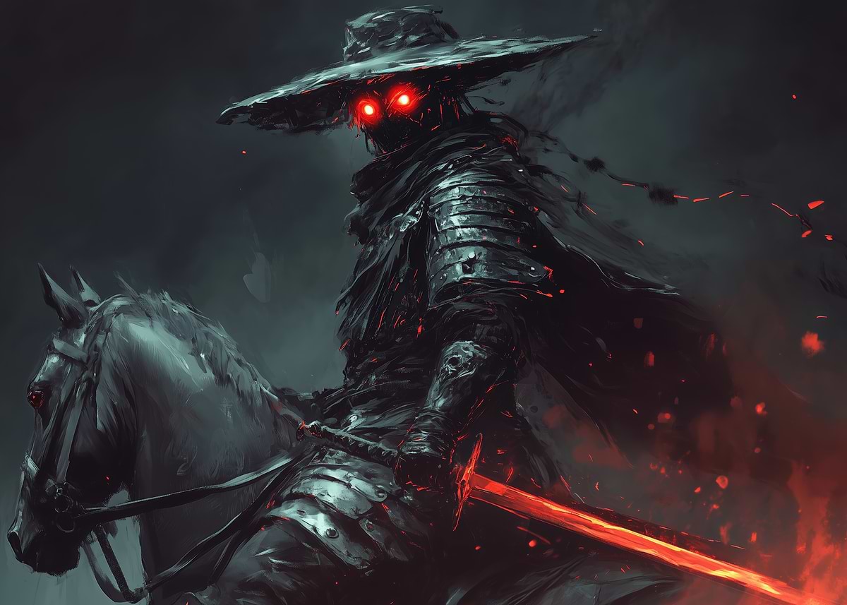'Gothic Dark Samurai' Poster, picture, metal print, paint by PIXOSTER ...