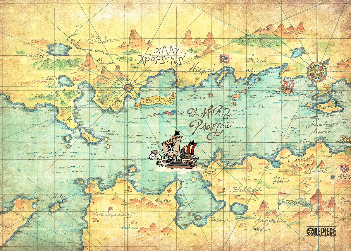 'One Piece Pirate Map' Poster, picture, metal print, paint by One Piece ...