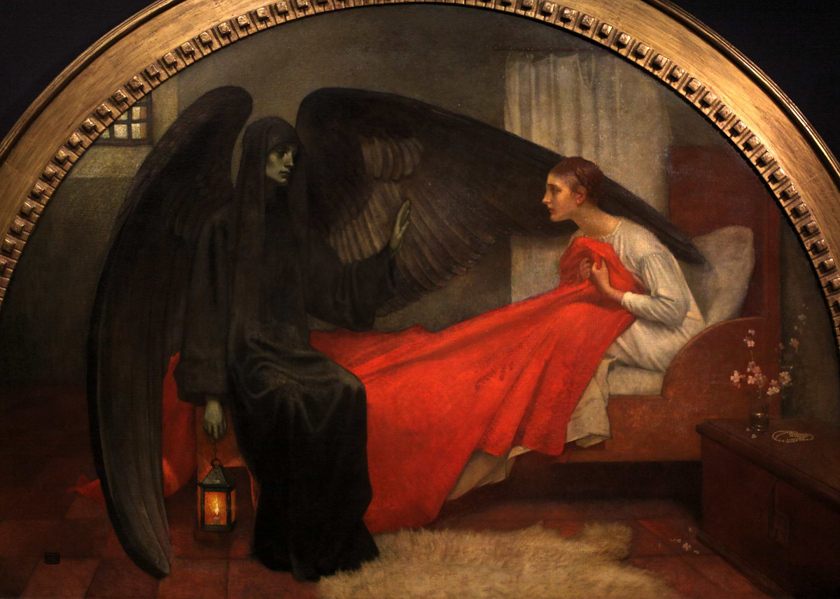 'Angel of Death and Woman' Poster, picture, metal print, paint by Tomi ...