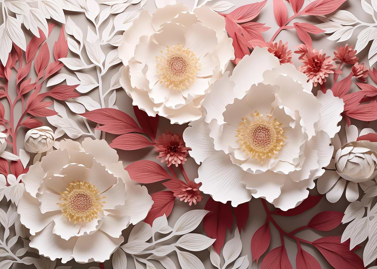 'Paper Flower Arrangement' Poster, picture, metal print, paint by sanoi ...