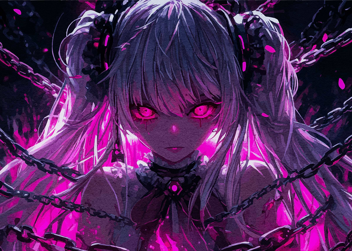 'Anime Girl Chains' Poster, picture, metal print, paint by AlycePreston ...