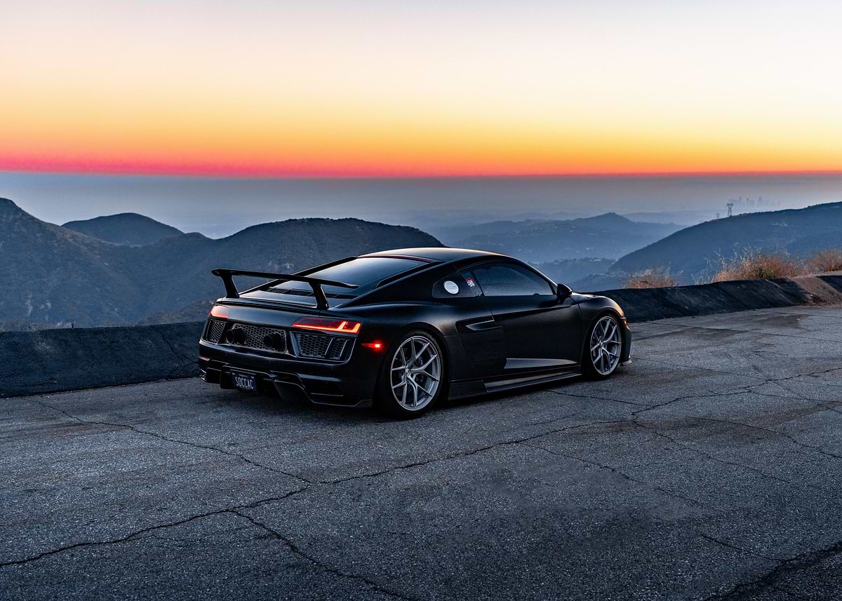 'Black Audi R8 at Sunset' Poster, picture, metal print, paint by Smart ...