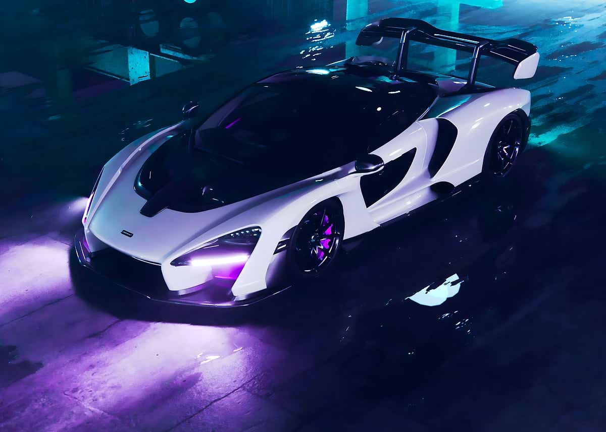 'White McLaren Senna' Poster, picture, metal print, paint by Racing ...