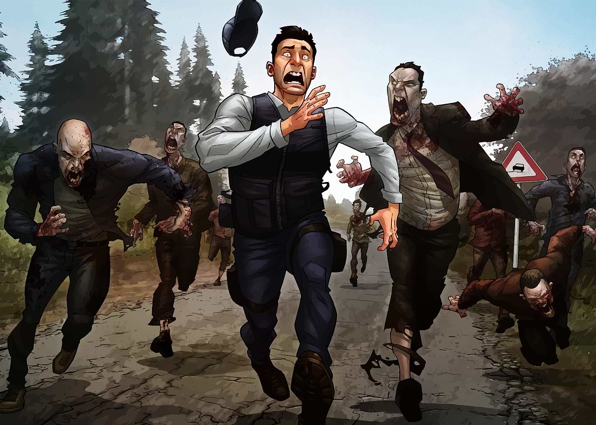 'Zombie Apocalypse Escape' Poster, picture, metal print, paint by jon ...
