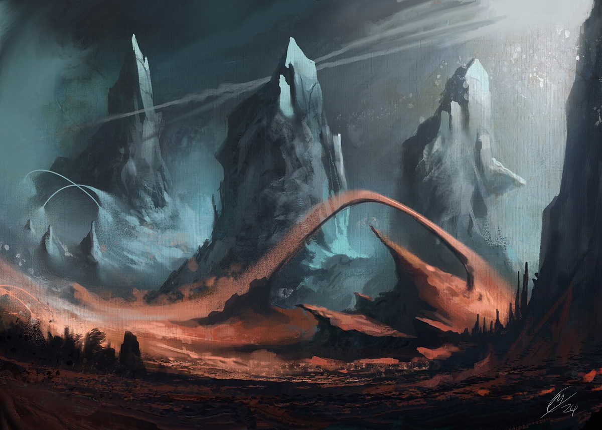 'Alien Landscape' Poster, picture, metal print, paint by Mark Graham ...