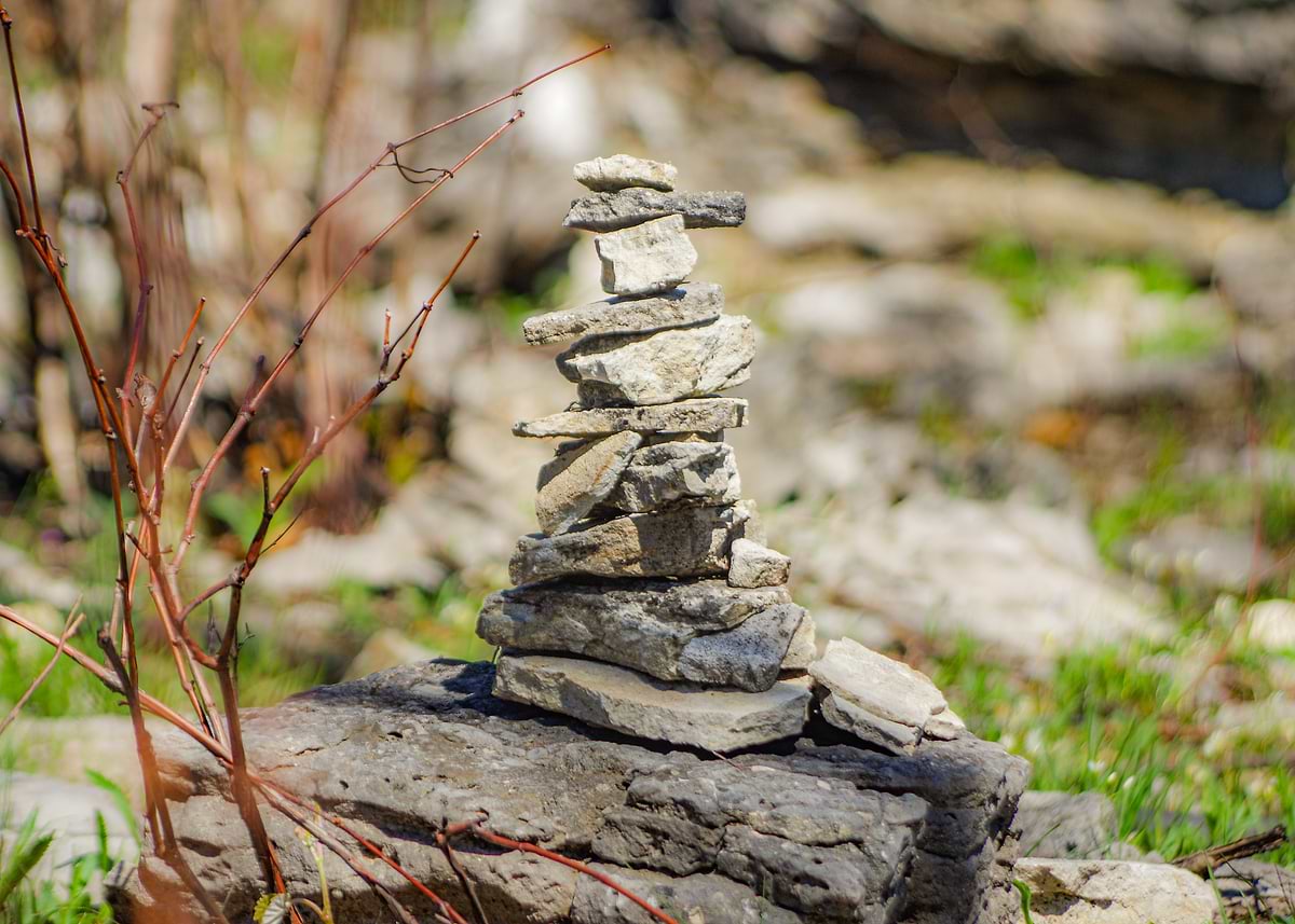 'Stone Cairn in Nature' Poster, picture, metal print, paint by Gries ...