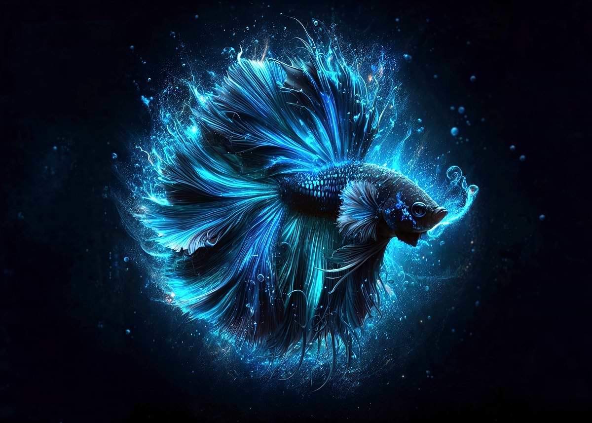 'Blue Betta Fish Art' Poster, picture, metal print, paint by Tunggul ...