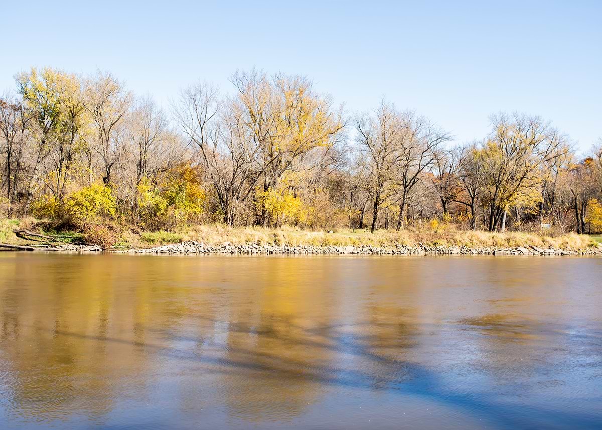 'Autumn River Landscape' Poster, picture, metal print, paint by Katie ...