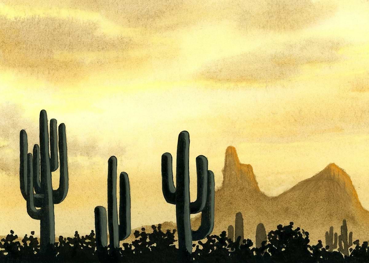 'Arizona Sunset' Poster, picture, metal print, paint by Ashlie Hennings ...